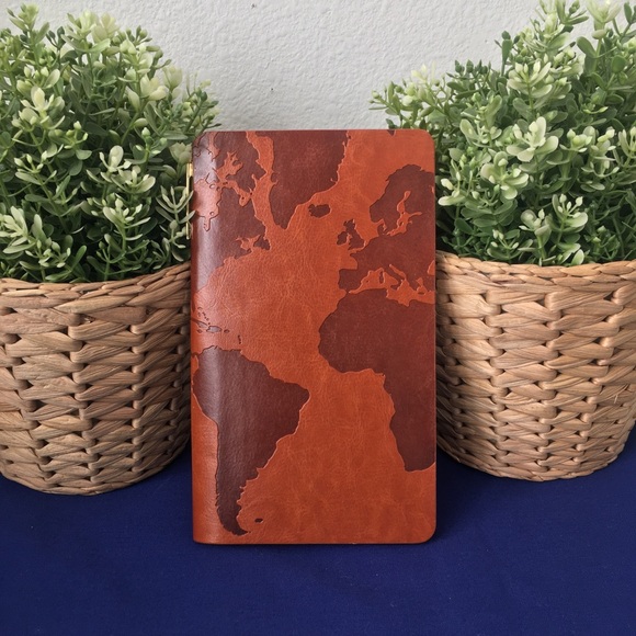 Office | World Map Vegan Leather Notebook | Poshmark